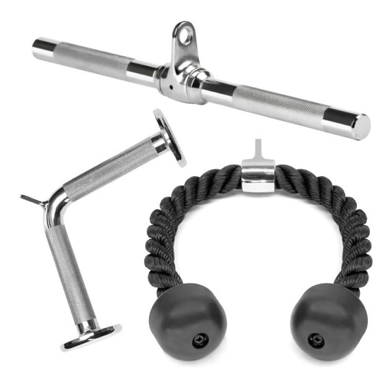 Tricep Rope, V-Shape, Rotating Straight Bar Attachment Package | Best ...
